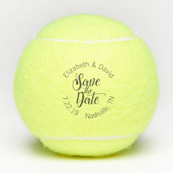 Personalized Save the Date Wedding Tennis Balls | Zazzle