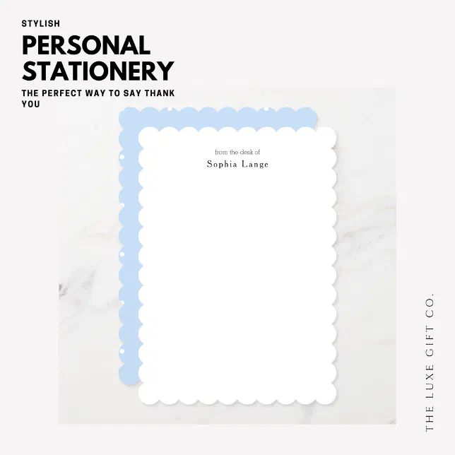 Personalized Scallop Edge Note Cards Polka Dots | Zazzle