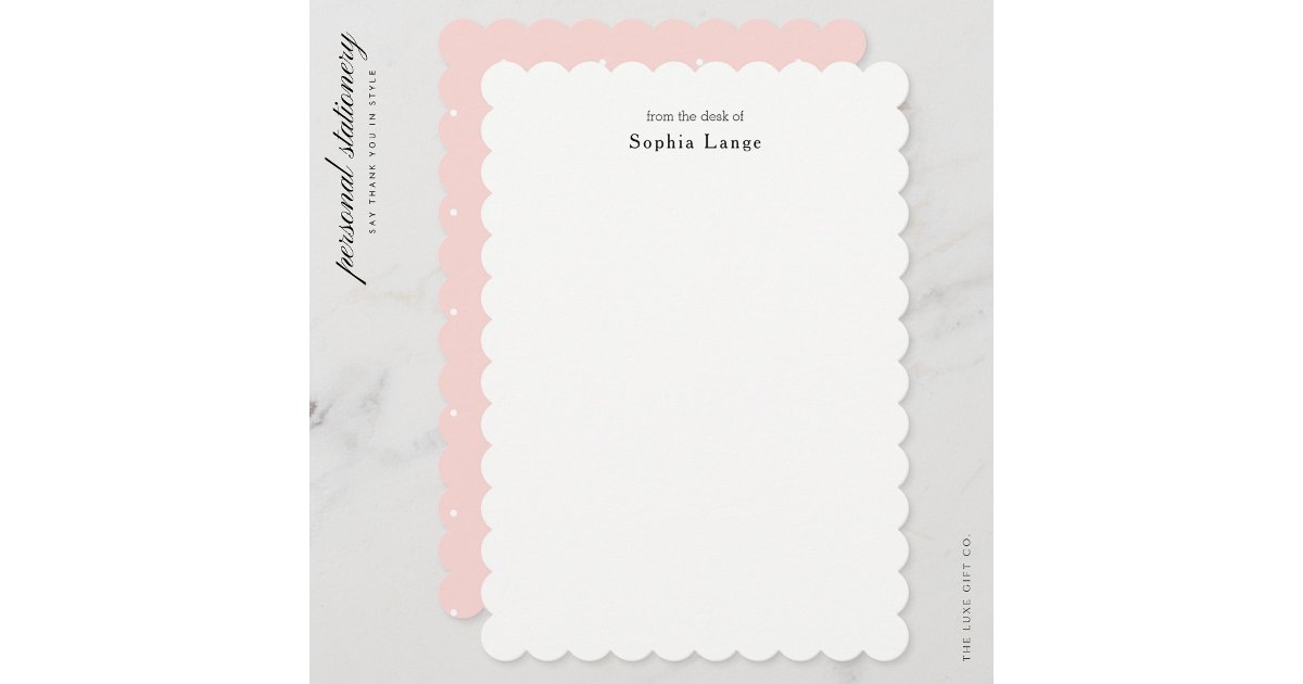 Personalized Scallop Edge Note Cards Polka Dots | Zazzle