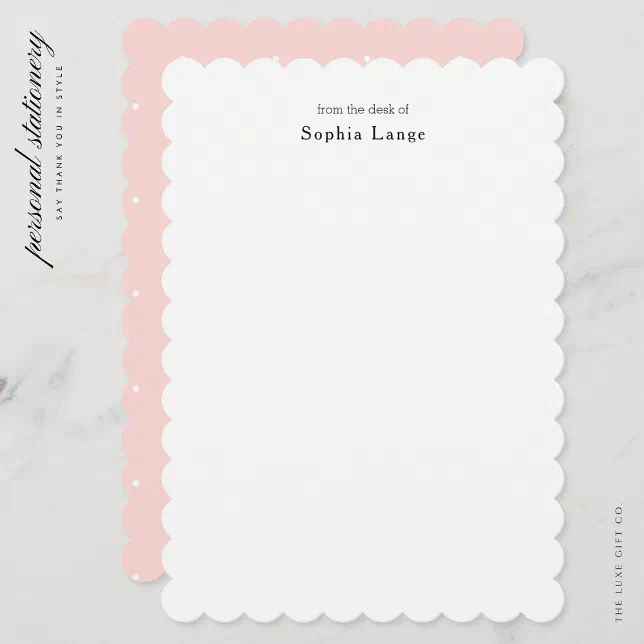 Personalized Scallop Edge Note Cards Polka Dots | Zazzle