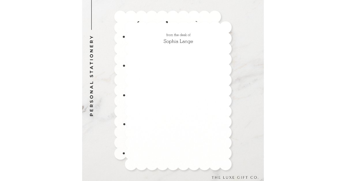 Personalized Scallop Edge Note Cards Polka Dots | Zazzle