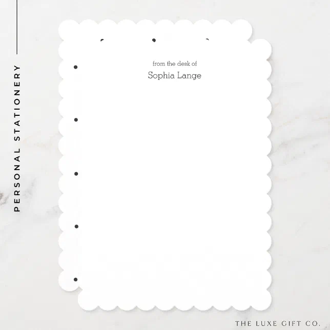Personalized Scallop Edge Note Cards Polka Dots | Zazzle