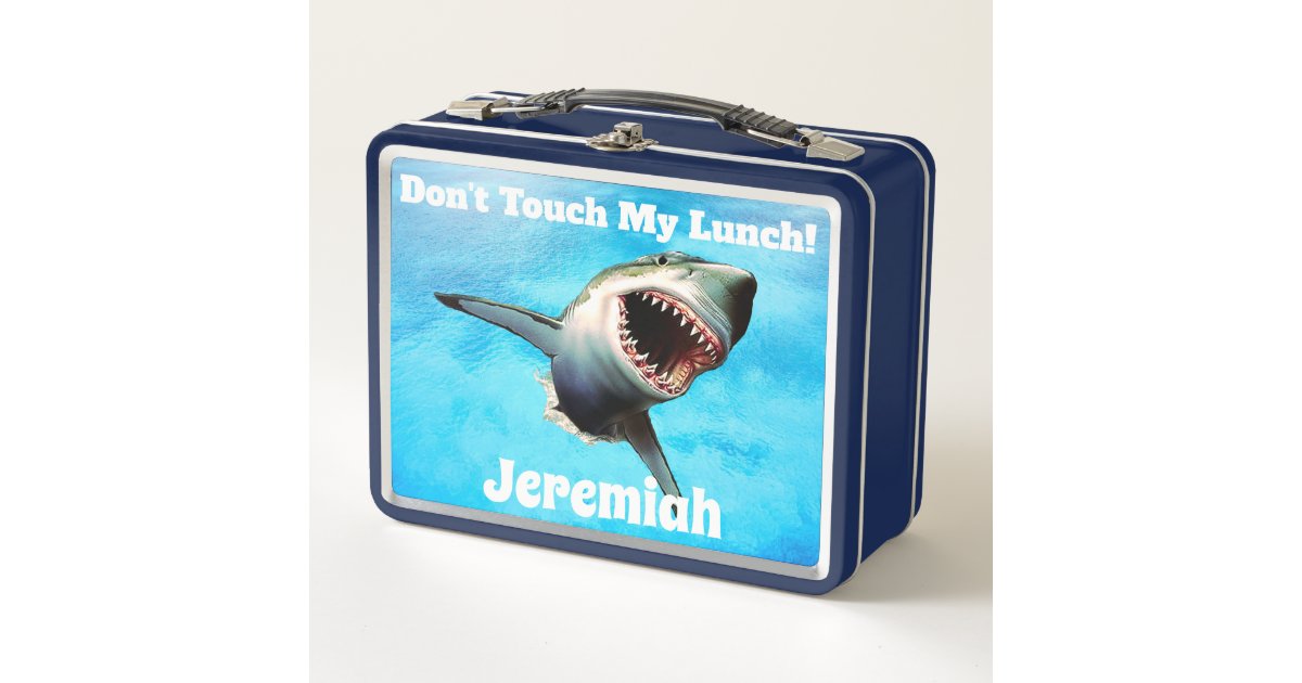 Personalized Scary Shark Teeth Metal Lunch Box | Zazzle