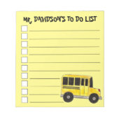 Personalized School Bus Driver Teacher Yellow Bus Notepad | Zazzle