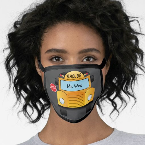 Personalized School Bus Face Mask | Zazzle