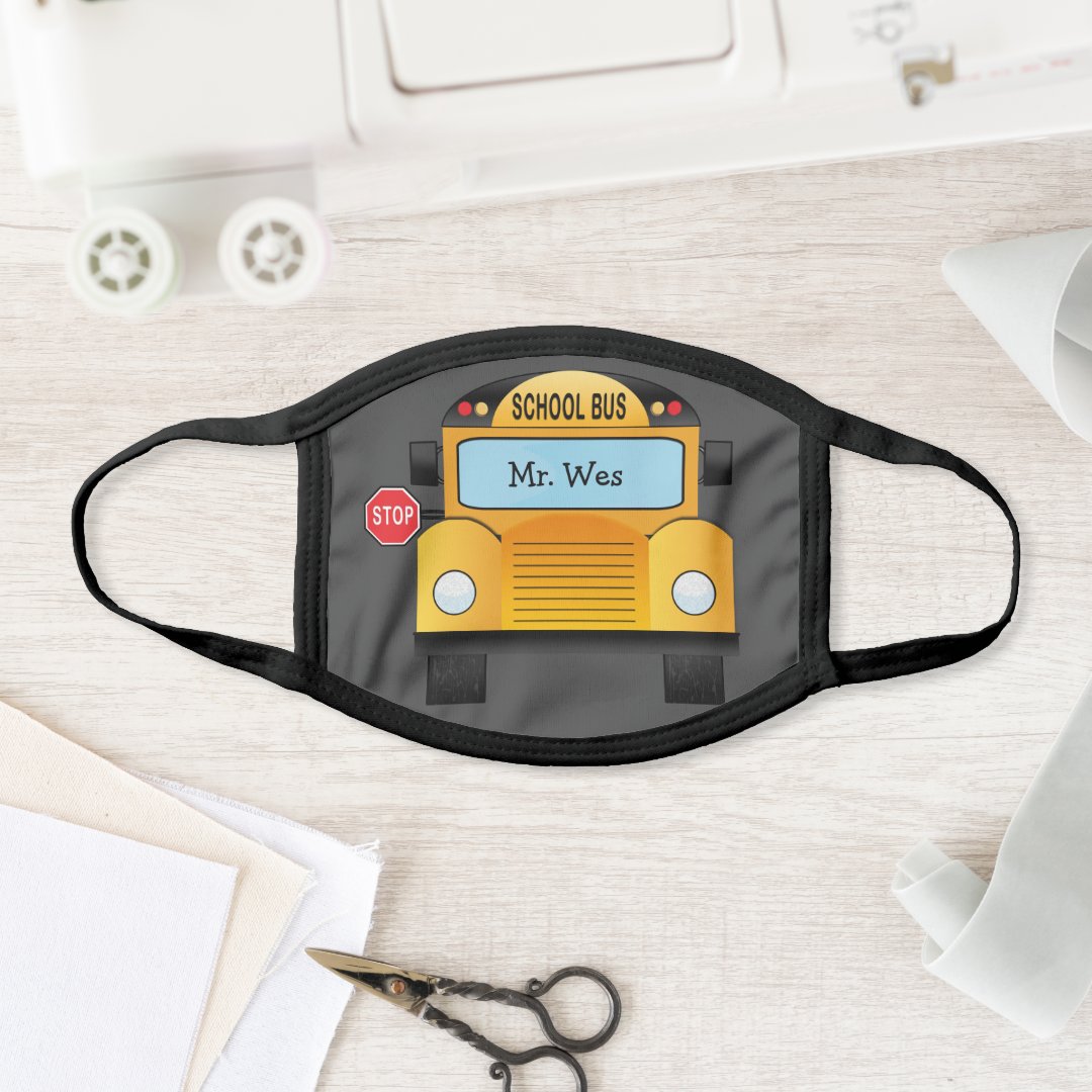Personalized School Bus Face Mask | Zazzle