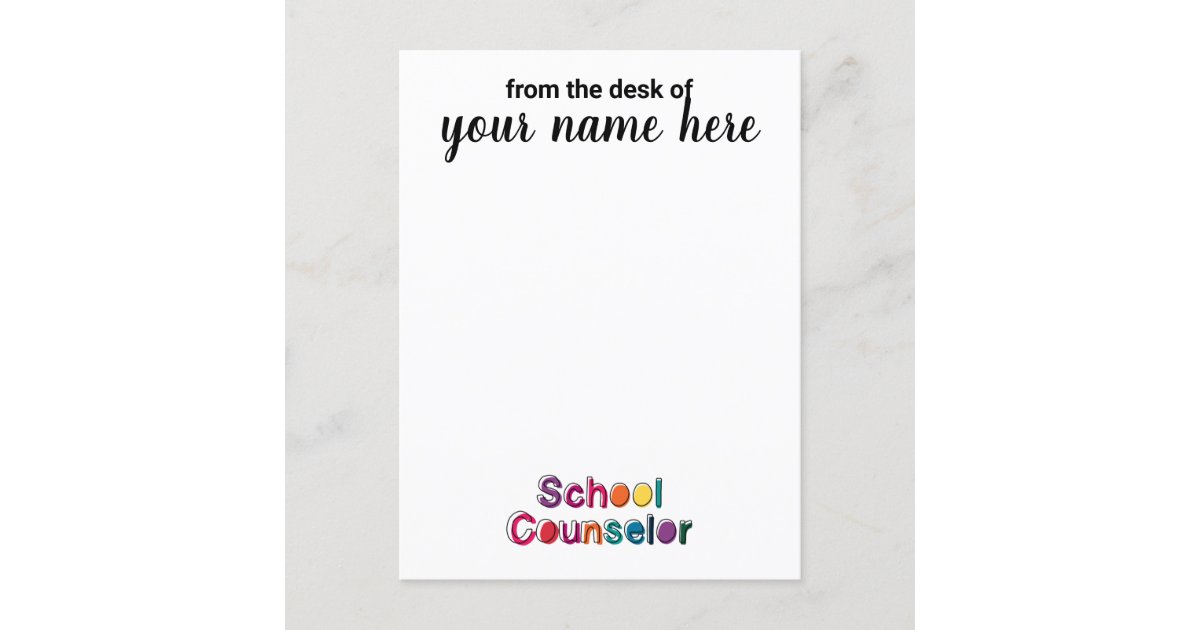 Personalized School Counselor Notecards | Zazzle