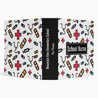 Personalized School Nurse Pretty Typography Notes 3 Ring Binder | Zazzle