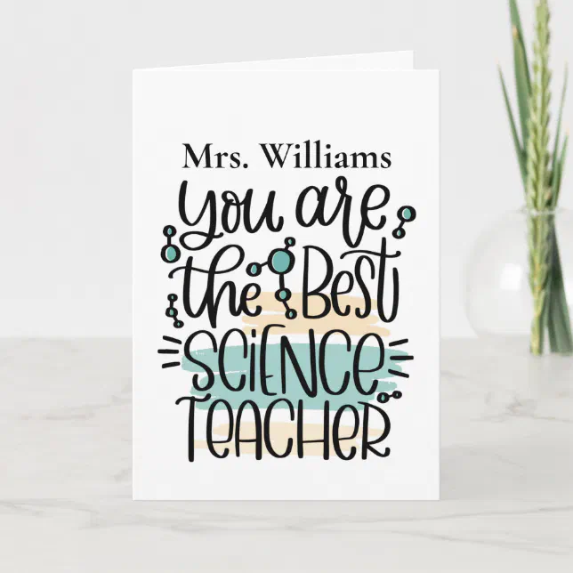 Personalized Science Teacher Thank You Card | Zazzle