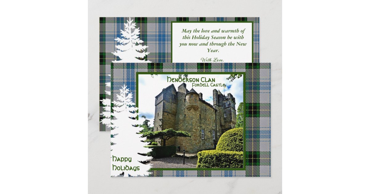 Personalized Scottish Henderson Clan Tartan Holiday Card | Zazzle