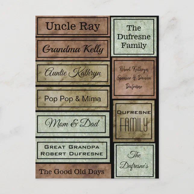 Personalized Scrapbook Labels Postcard | Zazzle