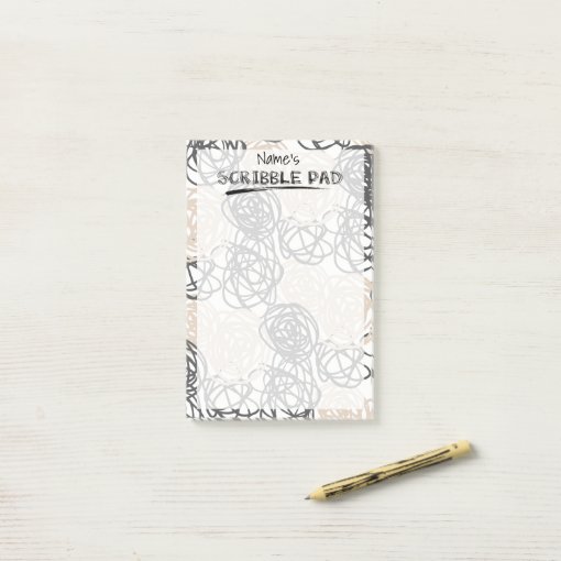 Personalized Scribble Pad (Tan/Charcoal) Post-it Notes | Zazzle