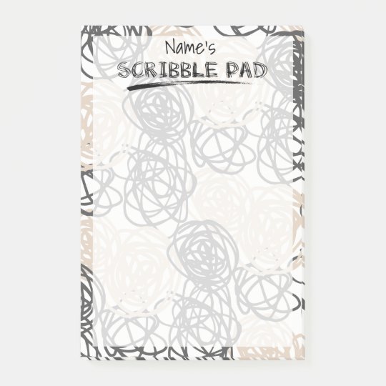 Personalized Scribble Pad (Tan/Charcoal) Post-it Notes | Zazzle.com