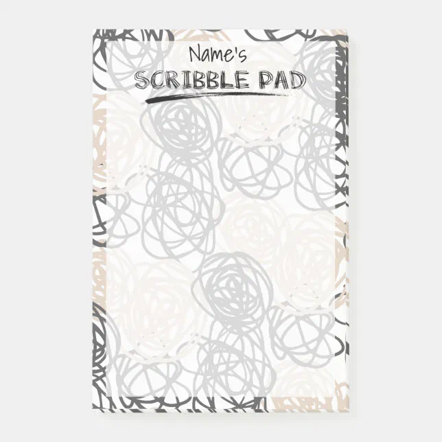 Personalized Scribble Pad (Tan/Charcoal) Post-it Notes | Zazzle