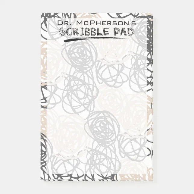 Personalized Scribble Pad (Tan/Charcoal) Post-it Notes | Zazzle