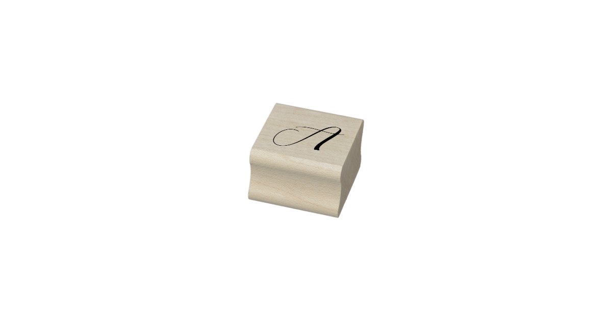 Personalized Script Initial Rubber Stamp | Zazzle