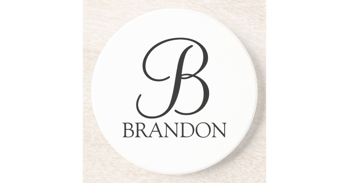 Personalized Script Monogram and Name Coaster | Zazzle