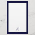Personalized Script Monogram Navy Blue Stationery | Zazzle
