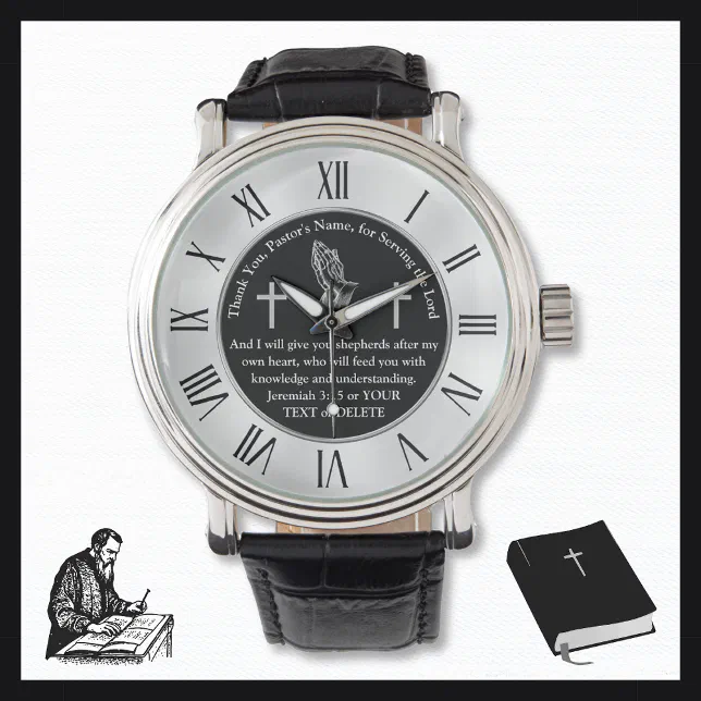 Personalized Scripture Gift Ideas for Pastors Watch | Zazzle