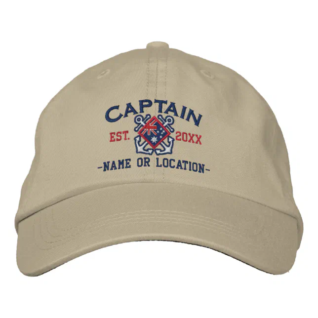Personalized Sea Captain Nautical Australia Flag Embroidered Baseball ...