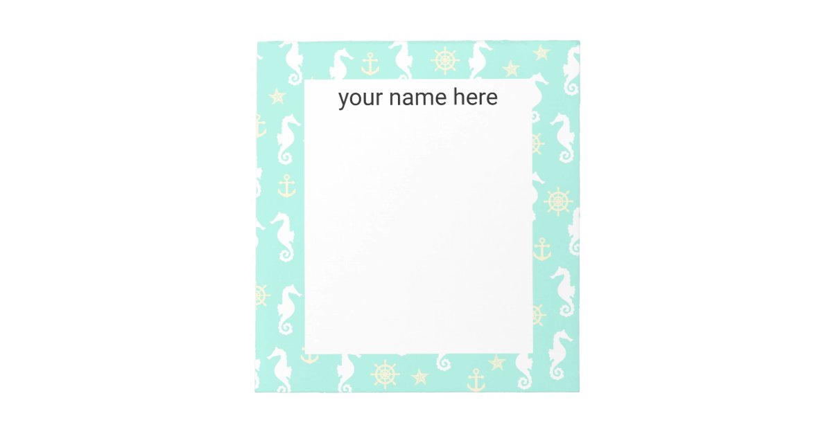 Personalized Seahorse Notepad | Zazzle