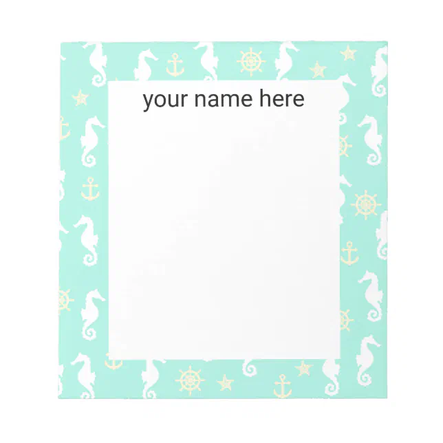 Personalized Seahorse Notepad | Zazzle