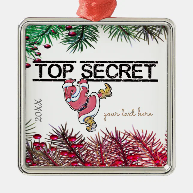 Personalized Secret Santa Christmas Party gift Metal Ornament | Zazzle