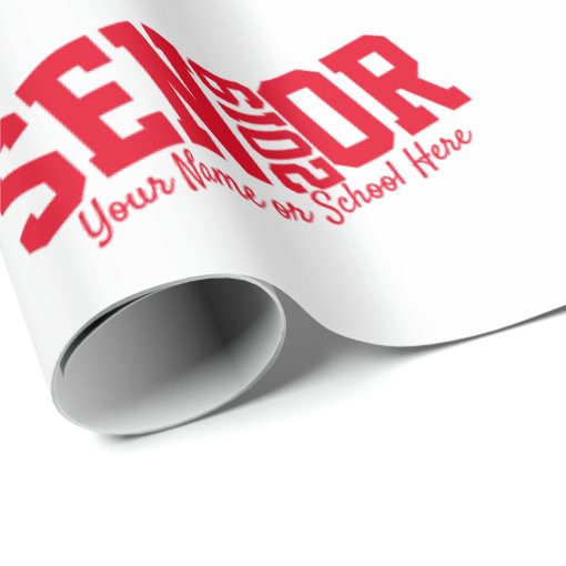 Personalized Senior Block Letter Class of 2019 Red Wrapping Paper | Zazzle