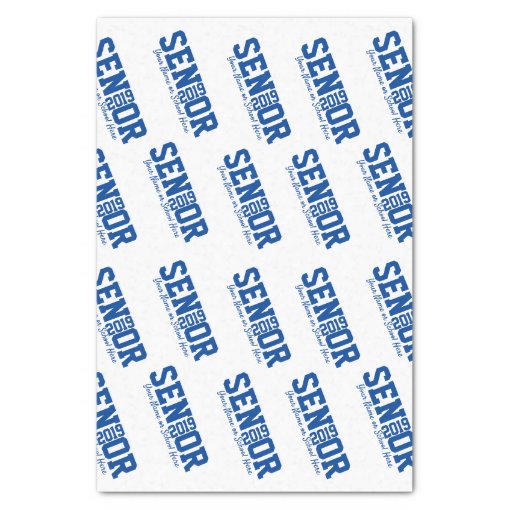 Personalized Senior Block Letter Class of 2019 Tissue Paper | Zazzle