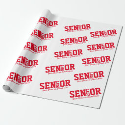 Personalized Senior Block Letter Class of 2020 Red Wrapping Paper | Zazzle