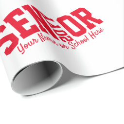 Personalized Senior Block Letter Class of 2020 Red Wrapping Paper | Zazzle