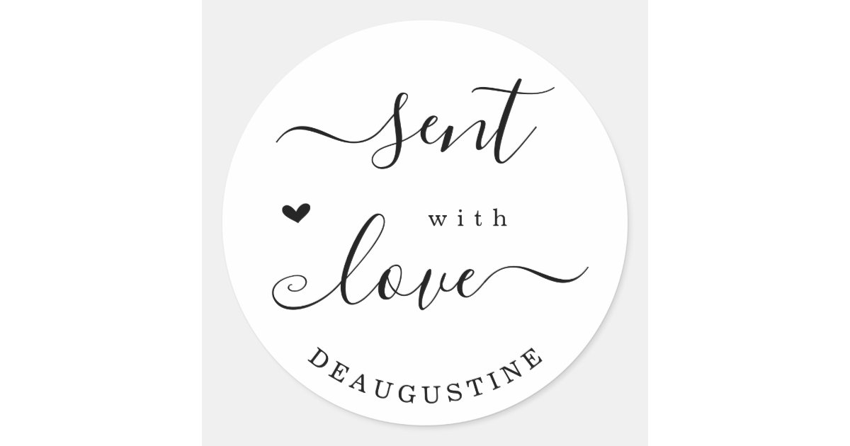 Personalized Sent with Love Envelope Seal | Zazzle