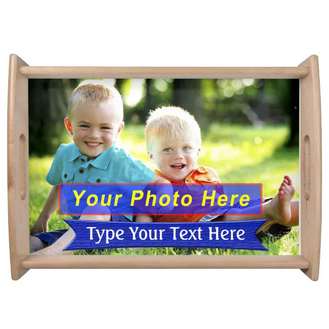Personalized Serving Trays with YOUR PHOTO & TEXT | Zazzle