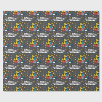 Personalized Sesame Street Pals Birthday Wrapping Paper | Zazzle