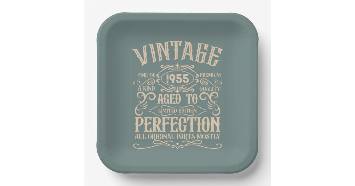 Personalized seventy vintage 70th birthday party paper plates | Zazzle
