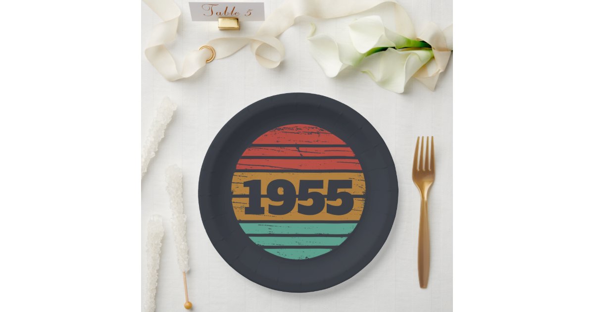 Personalized seventy vintage 70th birthday party paper plates | Zazzle