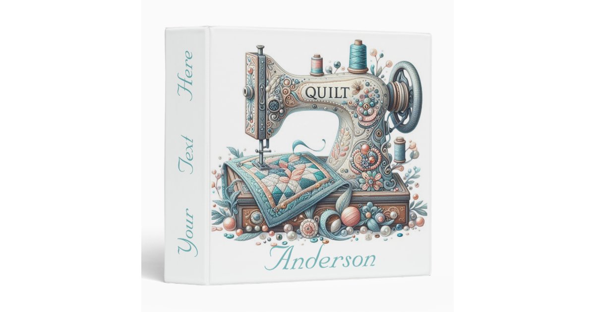 Personalized Sewing Machine 3 Ring Binder | Zazzle