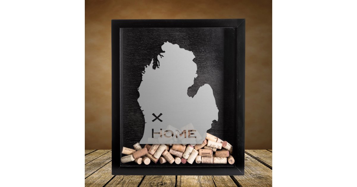 Personalized Shadow Box "Michigan" w/State & City | Zazzle