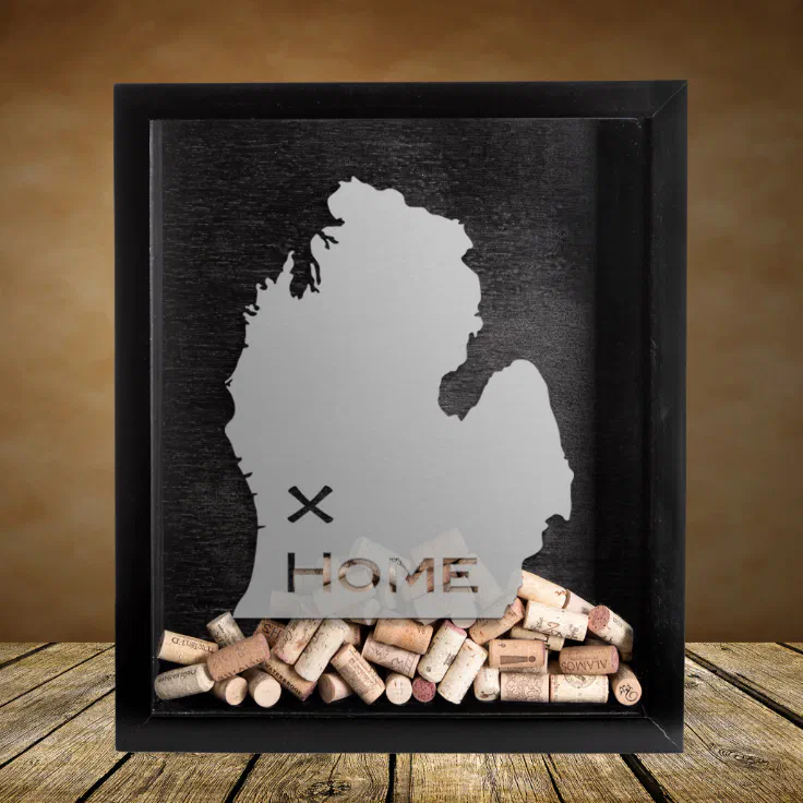 Personalized Shadow Box "Michigan" w/State & City | Zazzle