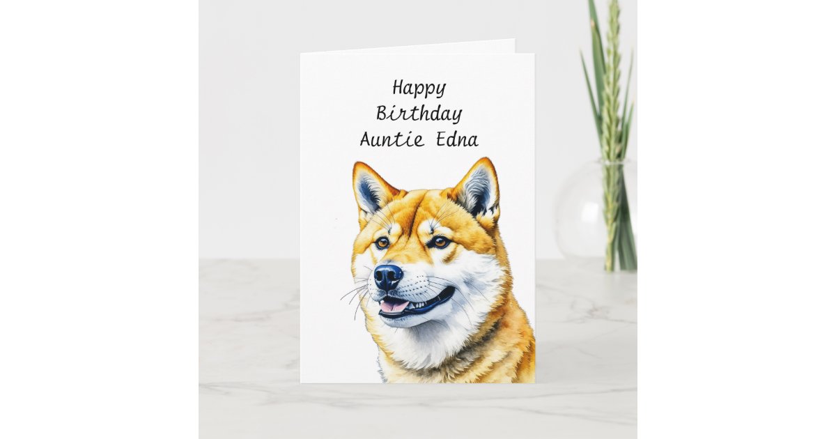 Personalized Shiba Inu Birthday Card | Zazzle