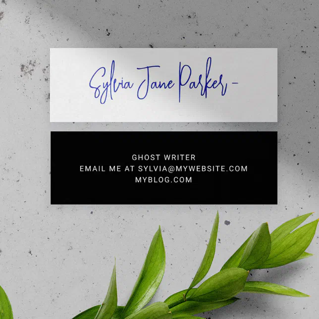 Personalized signature name script simple mini business card | Zazzle