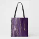 Personalized Signature Purple Gold Agate Tote Bag | Zazzle
