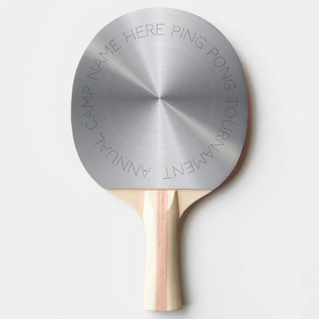 Personalized Silver Metallic Radial Texture Ping Pong Paddle | Zazzle