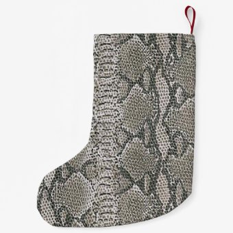 Personalized Silver Snake Skin Christmas Stocking | Zazzle