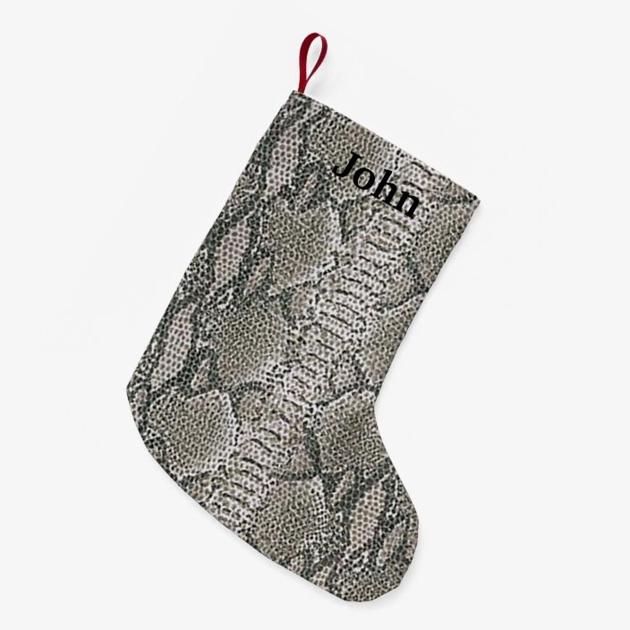 Personalized Silver Snake Skin Christmas Stocking | Zazzle.com