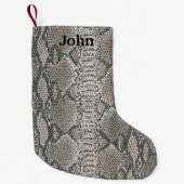 Personalized Silver Snake Skin Christmas Stocking | Zazzle