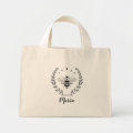 Personalized simple bee logo on tote bag. | Zazzle
