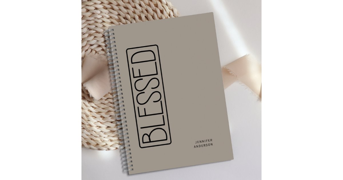 Personalized Simple Blessed Gratitude Journal | Zazzle