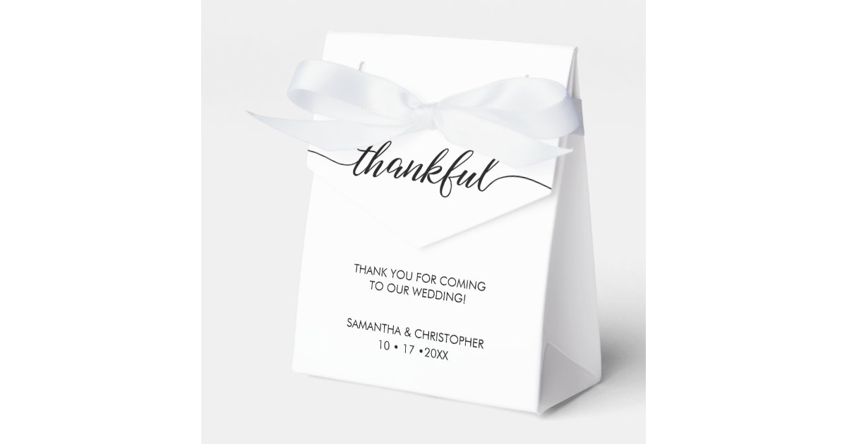 Personalized Simple & Elegant thankful Wedding Favor Boxes | Zazzle