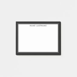 Personalized Simple Modern Black White Frame Post-it Notes | Zazzle